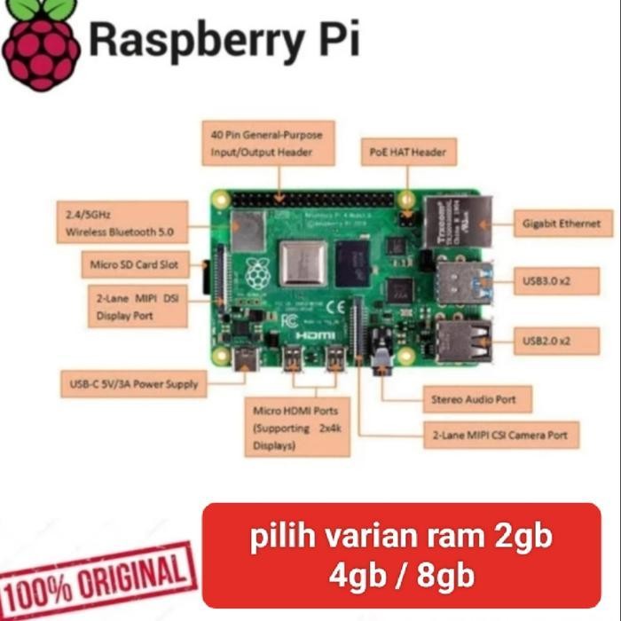 Jual RASPBERRY PI 4 B PI4 4B 2GB 4GB 8GB 2 4 8 GB RAM UK MINI COMPUTER | Shopee Indonesia