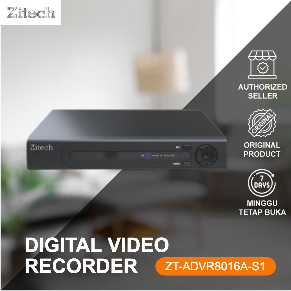 Jual Zitech ZT-ADVR8016A-S1 DVR HD 16 Channel 6-in-1 Video Input dengan ...