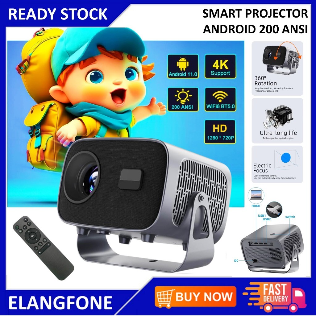 Jual Projector Portable Android 11.0 Proyetor Andrioid 200 Ani With ...