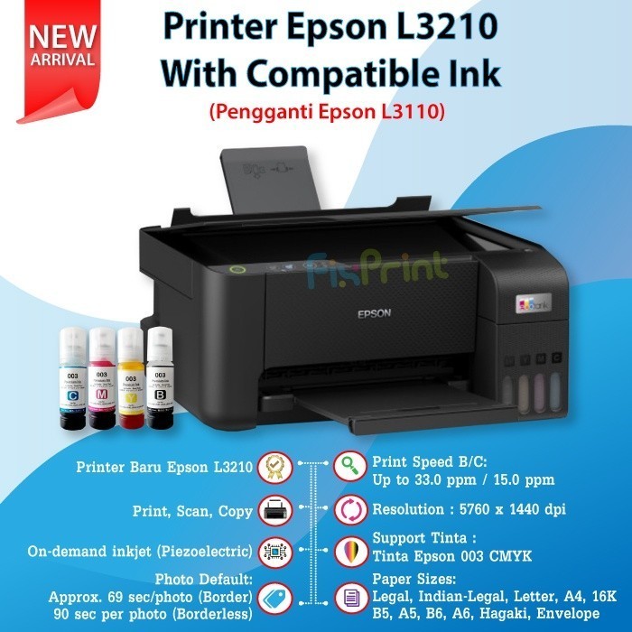 Jual Printer Epson L3210 Hitam / L3216 Putih Print Scan Copy All in One | Shopee Indonesia