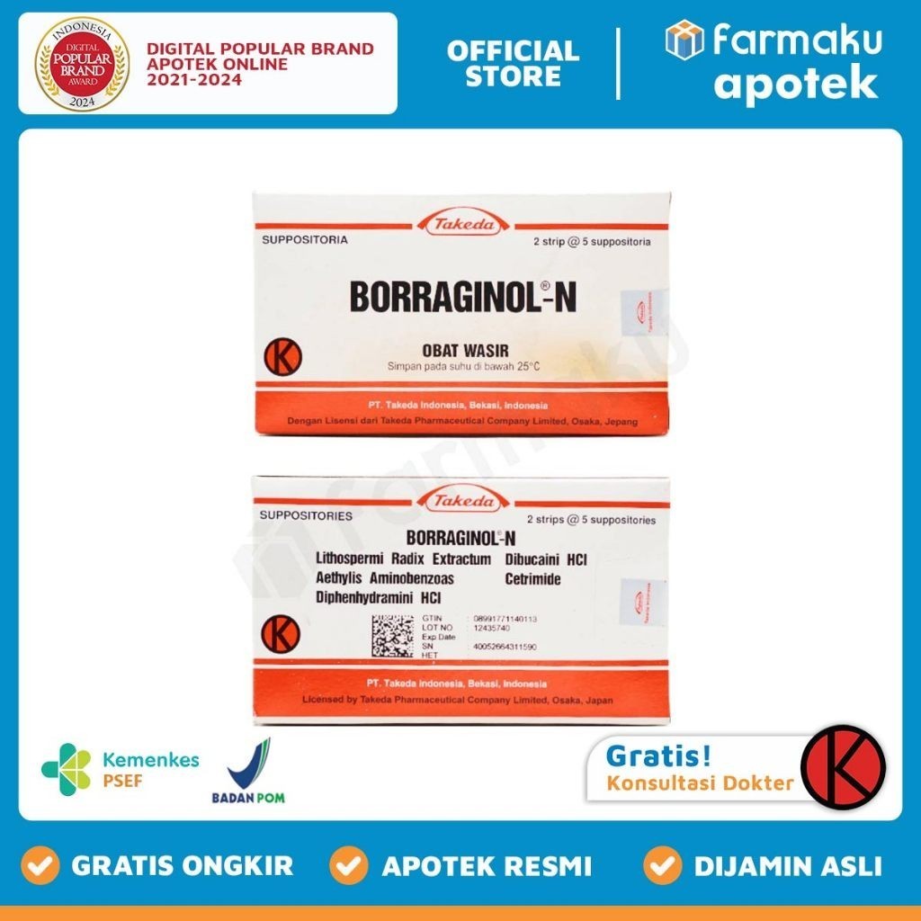 Jual Borraginol N Suppositoria 1 Pcs - BIN | Shopee Indonesia