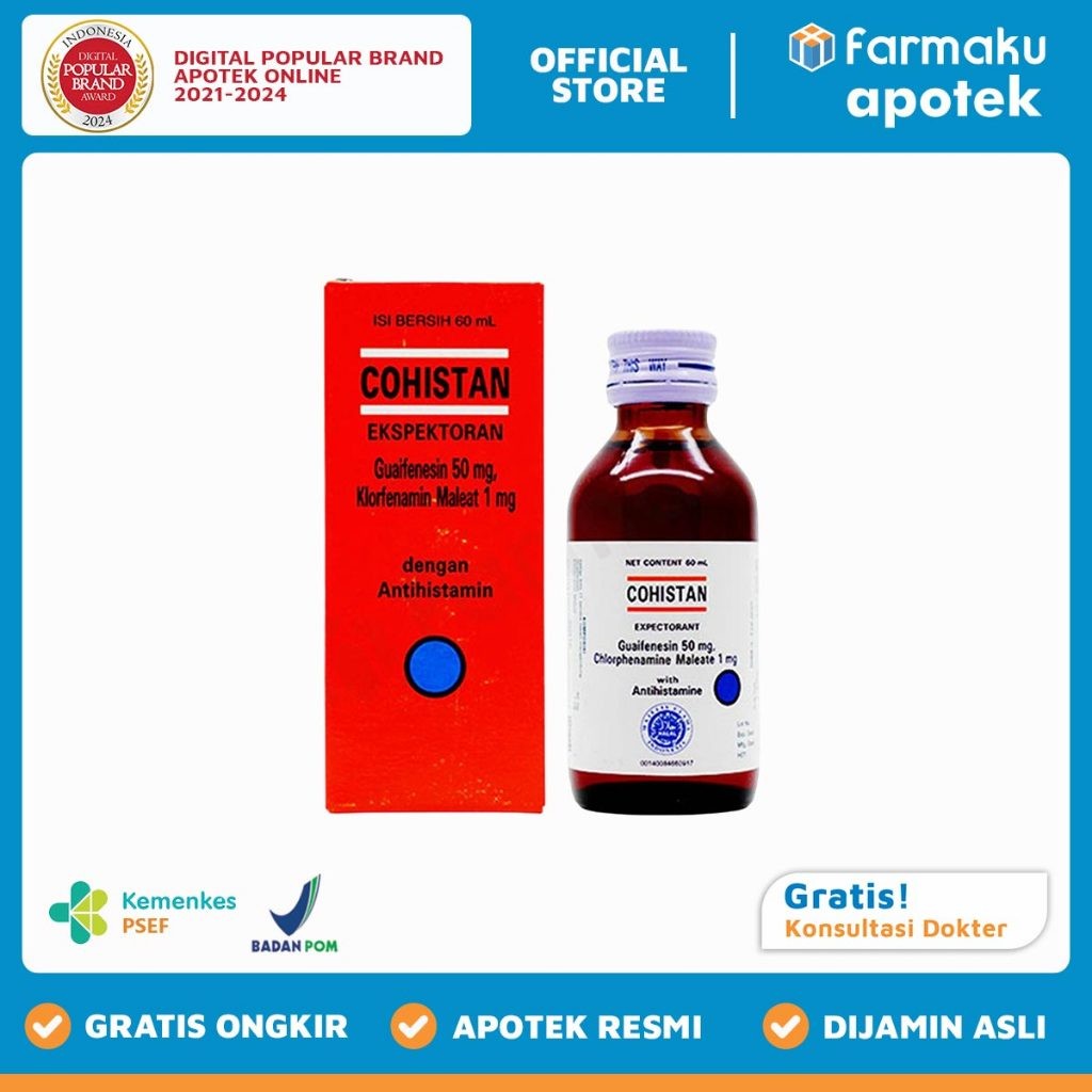 Jual Cohistan Expectorant Syrup 60 ml - BIN | Shopee Indonesia
