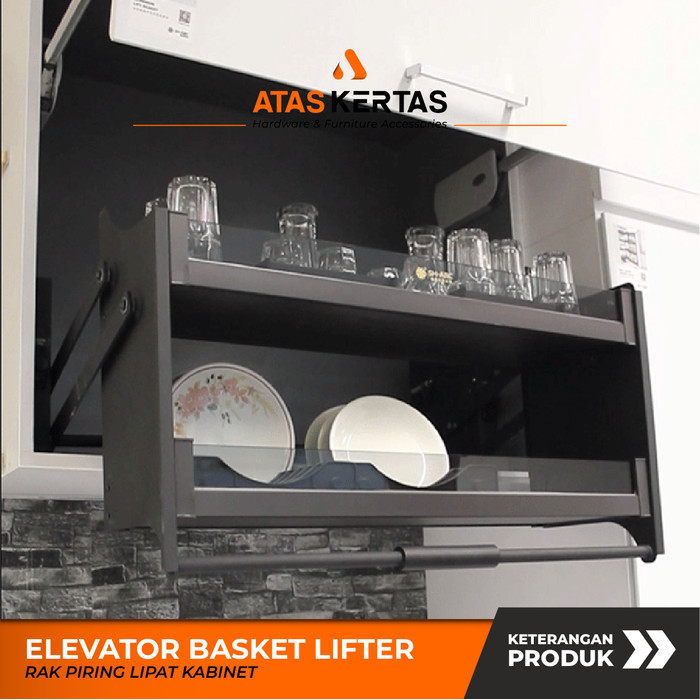 Jual Rak Piring Tarik Elevator Dish Rack Pull Down Aluminium Adjustable ...