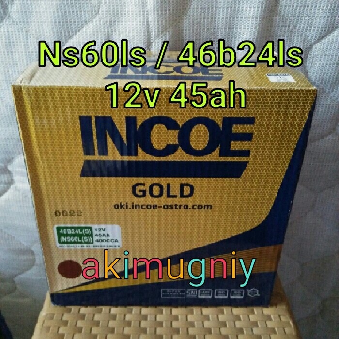 Jual Aki Ns60Ls Incoe Gold Hybrid Basah 12V 45Ah Crv Hrv Yaris Vios Sienta | Shopee Indonesia