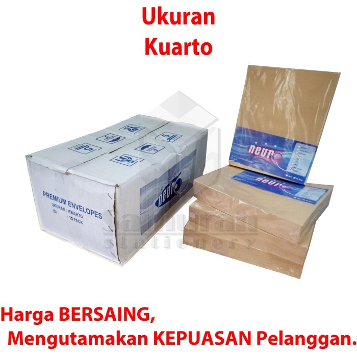 Jual Amplop Kertas Coklat Neuro Ukuran Kuarto / Quarto / Q 21 x 27 cm ...