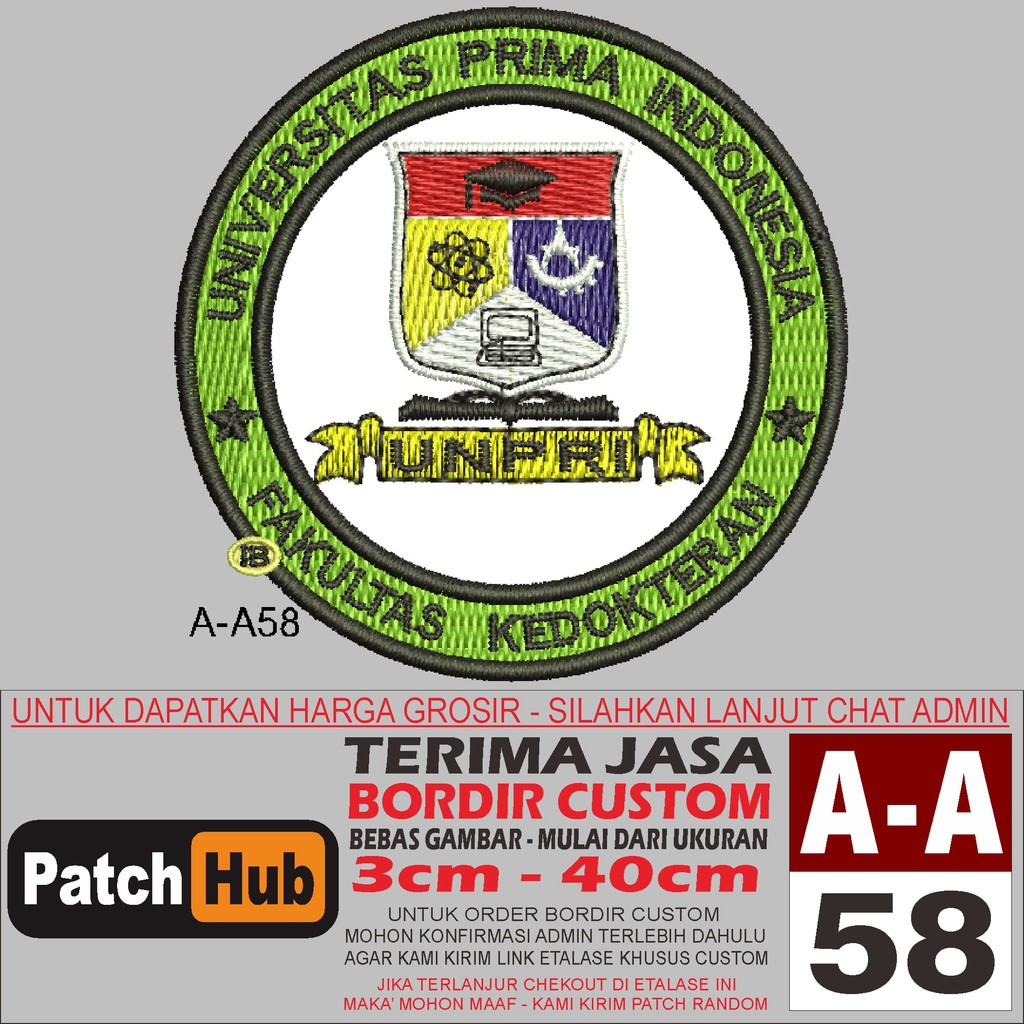 Jual PATCH BORDIR LOGO UNIVERSITAS PRIMA INDONESIA UNPRI FAKULTAS ...