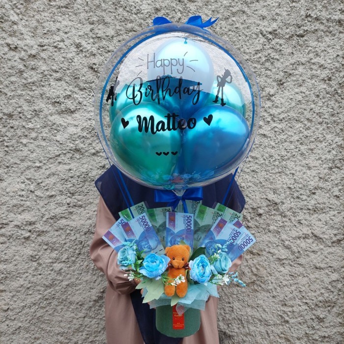 Jual BALON BOUQUET BUKET BUCKET BONEKA SMALL BUNGA (ISI UANG SENDIRI ...