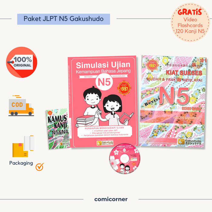 Jual PAKET SIMULASI UJIAN, KIAT SUKSES, KAMUS KANJI JLPT N5 GAKUSHUDO ...