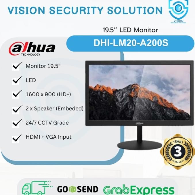 Jual BARU MONITOR LED DAHUA 19 INCH LM19-B200A HD+ VGA HDMI FOR CCTV | Shopee Indonesia