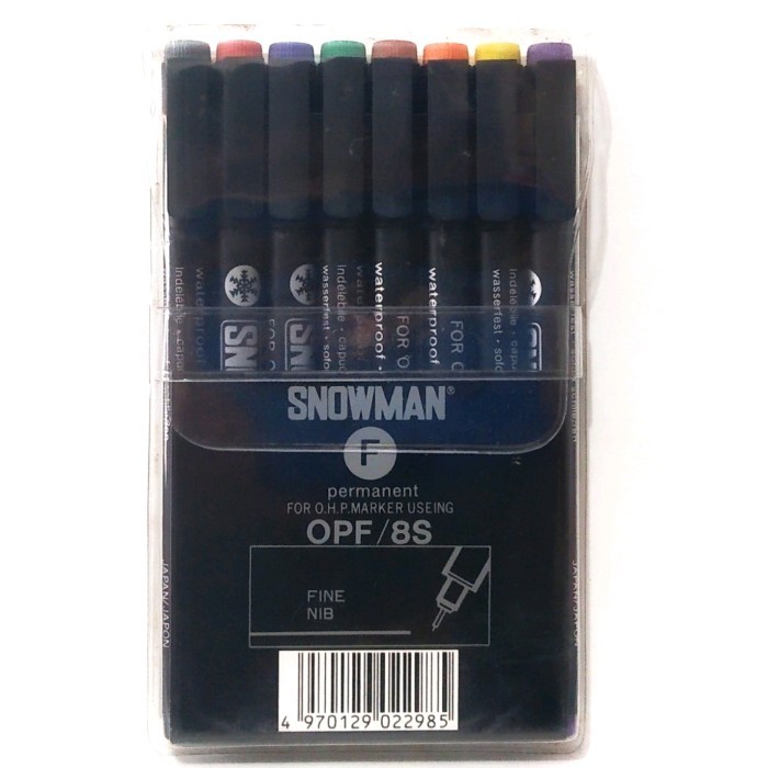 Jual SET 8 PEN WARNA SPIDOL SNOWMAN OHP PERMANENT | Shopee Indonesia