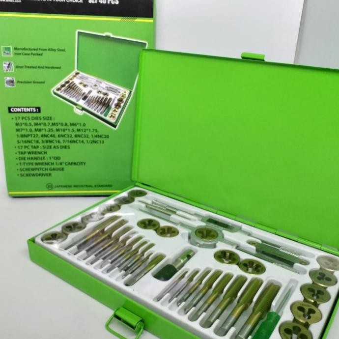 Jual Produk Baru!! Tekiro Tap and Dies Set 40 Pcs / Alat Senai Snai Sny ...