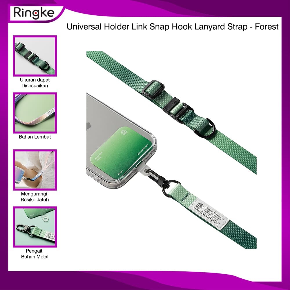 Jual Ringke Holder Link Snap Hook Lanyard Strap Forest Tali Gantungan ...