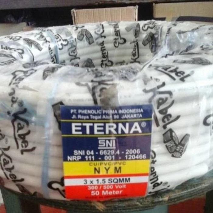Jual Kabel Listrik Kabel Nym 3X1,5 3X1.5 Eterna Kabel Tembaga Sni 50 Meter | Shopee Indonesia