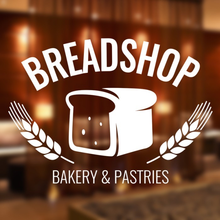 Jual Sticker Custom Teks Logo Toko Roti Bakery 9 Model Stiker Kaca ...