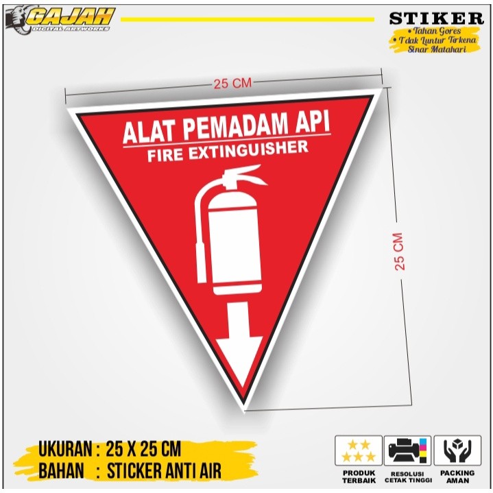 Jual Rekomendasi Terbaik !! Stiker Sign K3 Rambu Safety Segitiga Apar ...