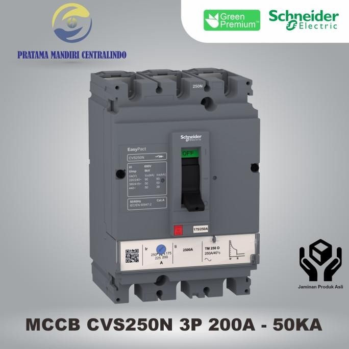Jual Miliki Mccb Schneider 3 Phase 200 Ampere Cvs250N 3P 200A - 50Ka Lv525452 | Shopee Indonesia