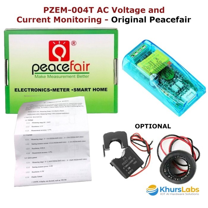 Jual PZEM-004T V3.0 with Closed CT / Open CT AC Voltage Current Power ...