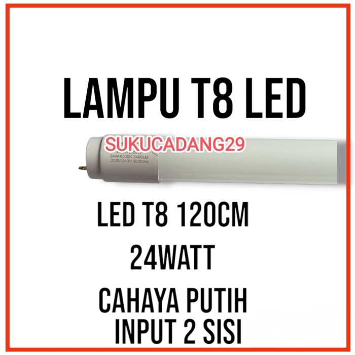 Jual Lampu Led T8 120Cm 24W Lampu Tl 12W 60Cm Putih | Shopee Indonesia