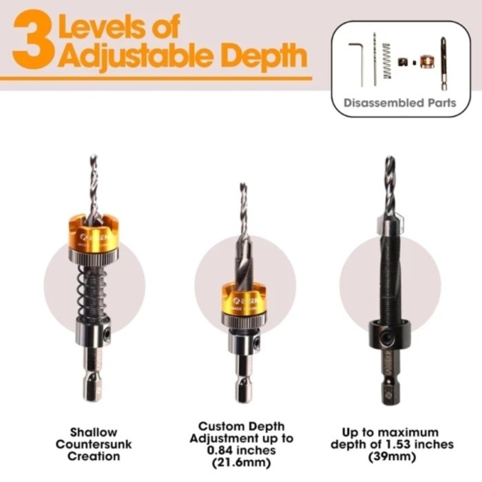 Jual HOT SALE! E-ZEN DEPTH ADJUSTABLE COUNTERSINK DRILL BIT MADE IN ...