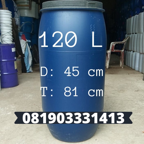 Jual Tong Tempat Sampah / Drum Air Tebal 120 Liter L / Gentong Biru ...