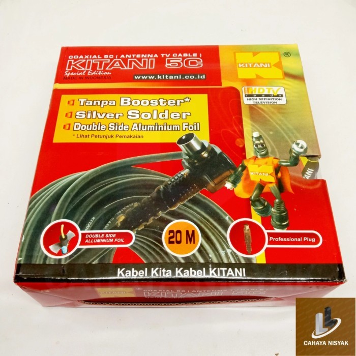 Jual Kabel Antena Tv Kitani 5C ( Coaxial Cable ) 20Meter | Shopee Indonesia
