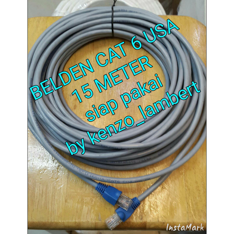 Jual Kabel Data Lan Utp Cat 6 Belden 15 Meter Original / Cat6 Siap Pake ...
