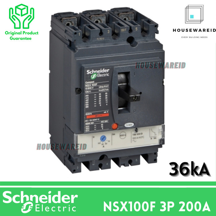 Jual Mccb 3 Phase 200 Ampere 3P 200A Breaker Schneider Nsx250F Tm200D 36Ka | Shopee Indonesia
