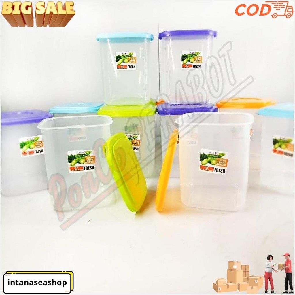 Jual 12 Pcs Toples Segi Serbaguna / Sealware Kotak 800 Ml / Toples Permen Cod | Shopee Indonesia