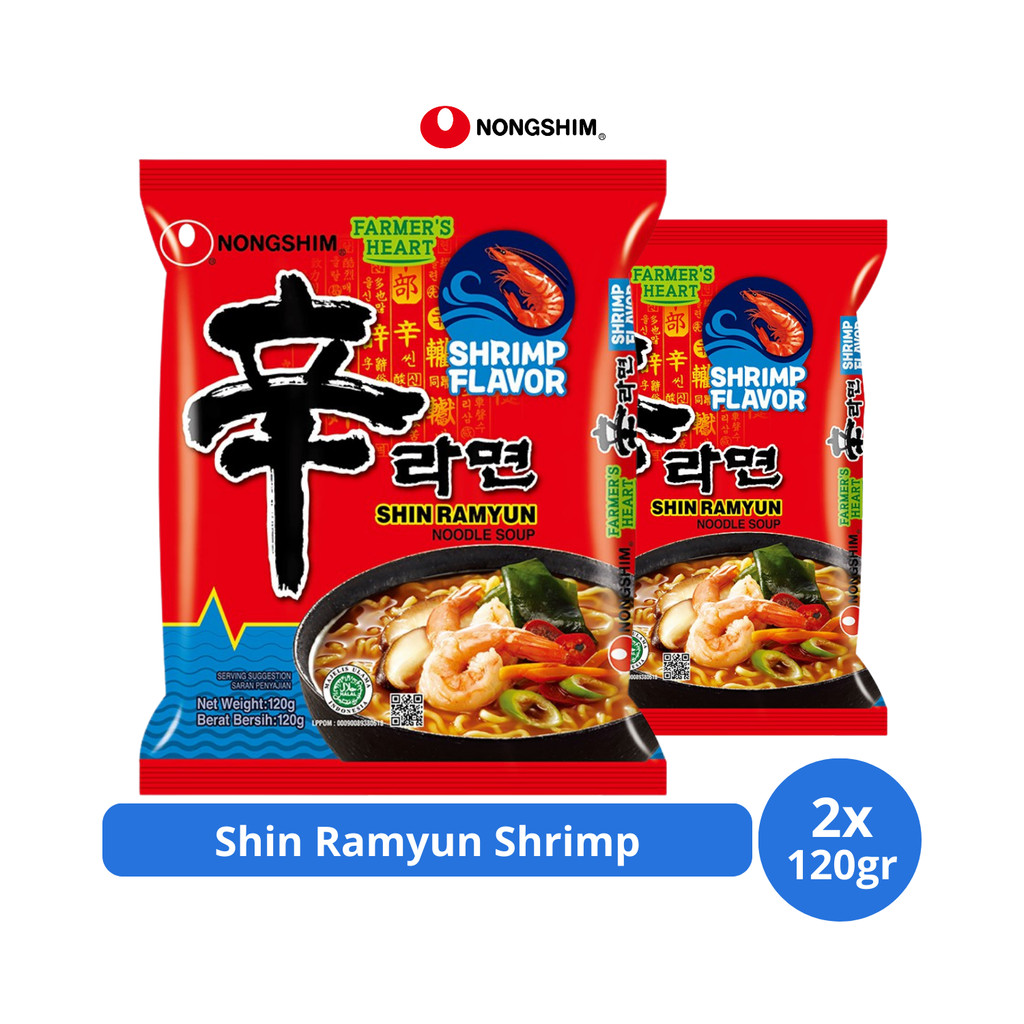 Jual Nong Shim Shin Ramyun Shrimp 120gr x 2 pcs | Shopee Indonesia