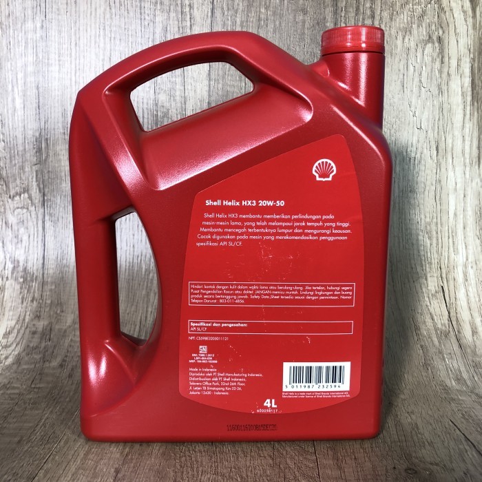 Jual OLI MESIN SHELL HELIX HX3 20W-50 4 LITER - OLI MOBIL BENSIN ...