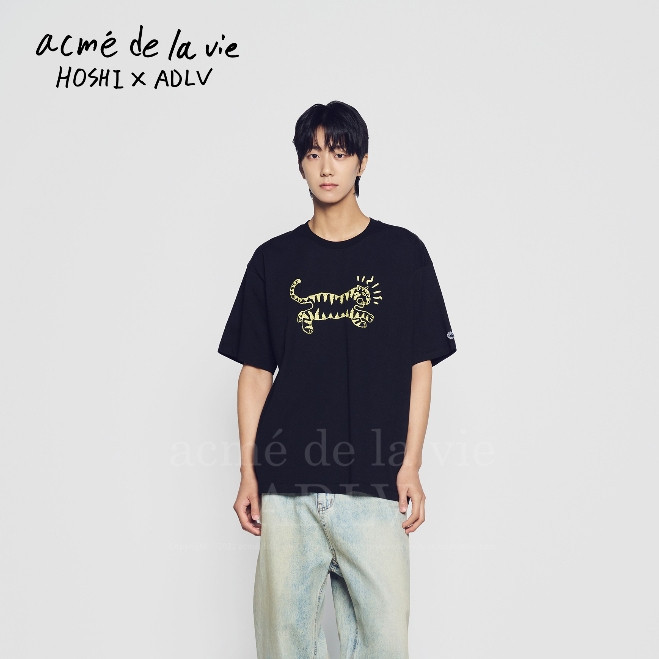 Jual [ADLV] Hoshi X Adlv Tiger Sketch Short Sleeve T-Shirt Black - Kaos ...