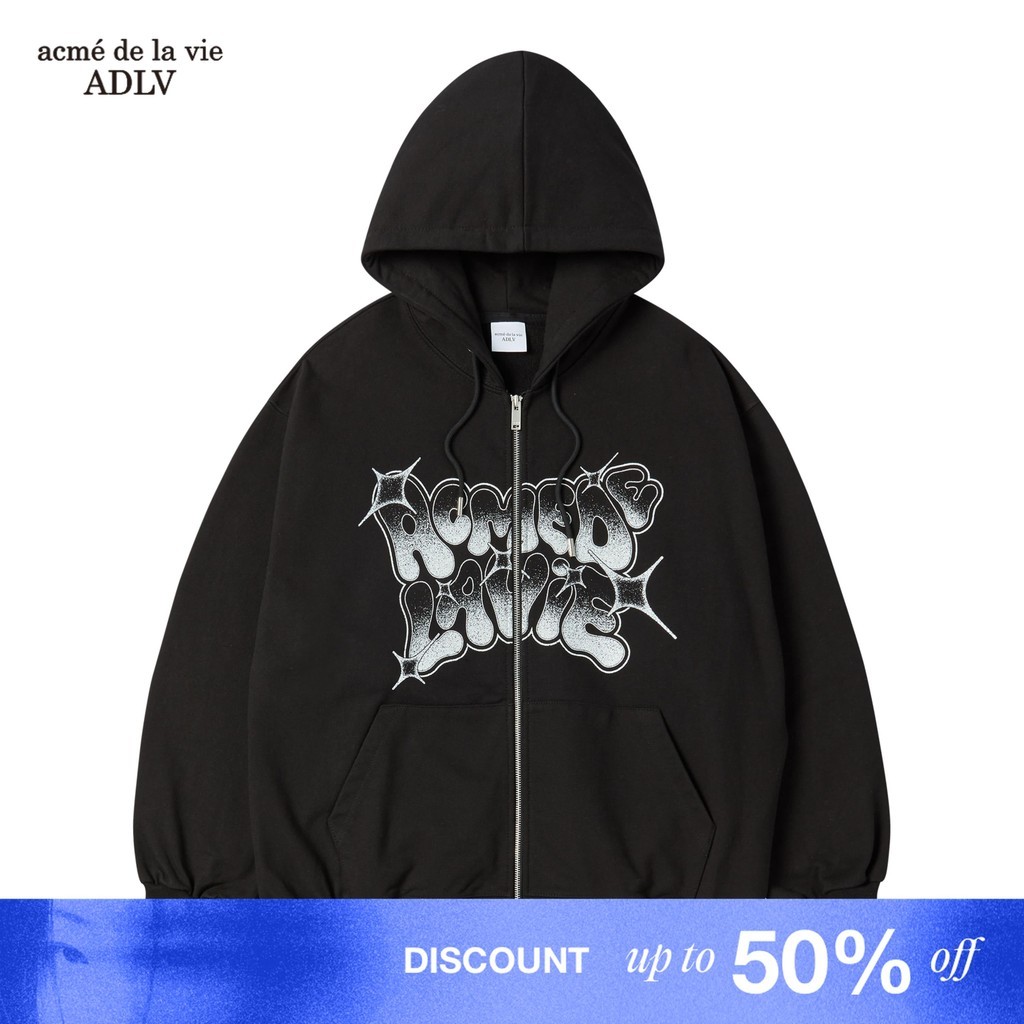 Jual [ADLV] Graffiti Artwork Hoodie Zip Up Black - Hoodie Oversized Fit ...
