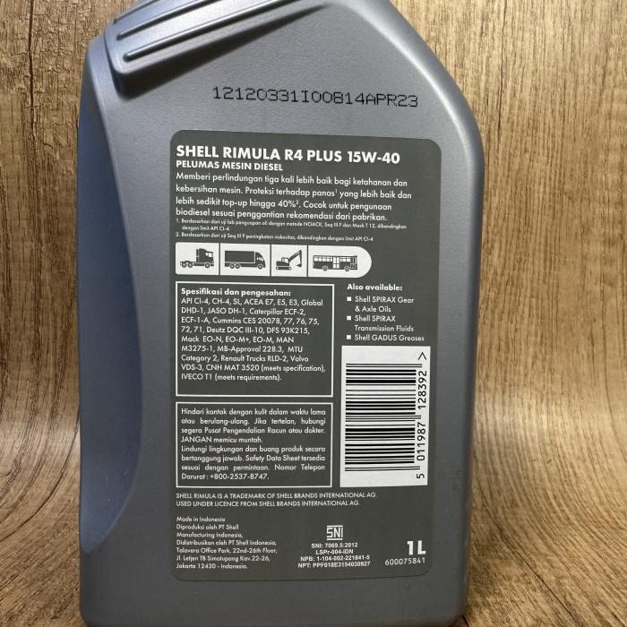Jual OLI MESIN SHELL RIMULA 15W-40 1 LITER - OLI MOBIL DIESEL | Shopee ...