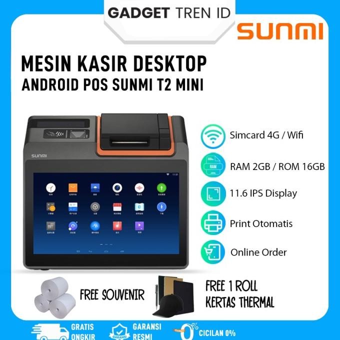 Jual Mesin Kasir Android Desktop SUNMI T2 Mini 4G LTE + Wifi Payment Pos | Shopee Indonesia