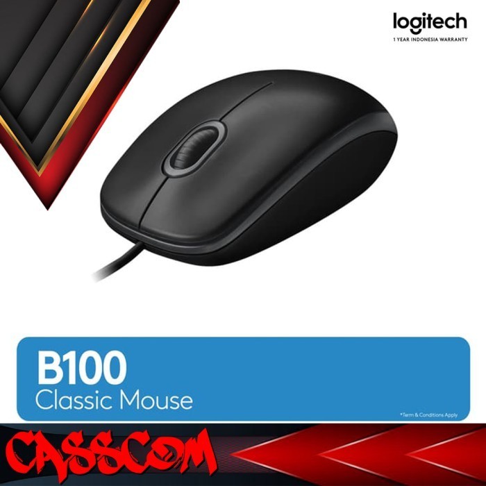 Jual Logitech Mouse B100 Usb Original - Full-Size Corded Mouse | Shopee ...