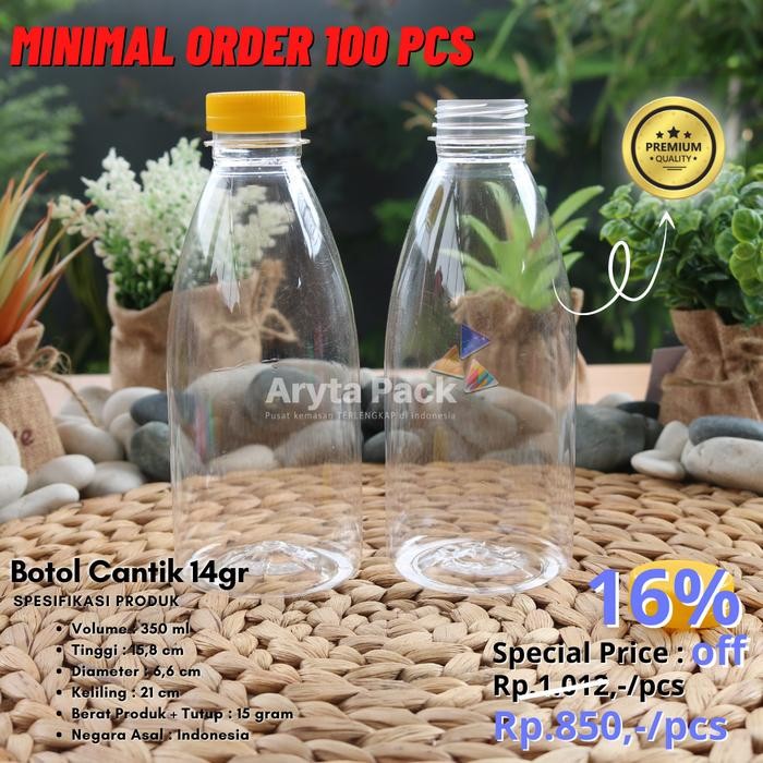 Jual Botol Plastik Pet 350Ml Cantik 14Gr Ekonomis Minuman Jus Susu Kopi ...