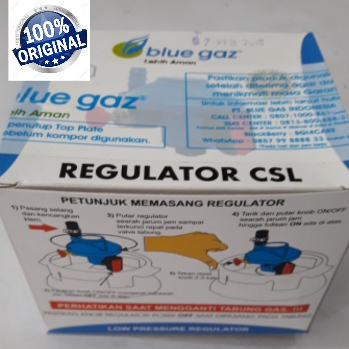Jual BLUE GAS REGULATOR SNI Tekanan Rendah BLUE GAZ CSL Drat Ulir ...