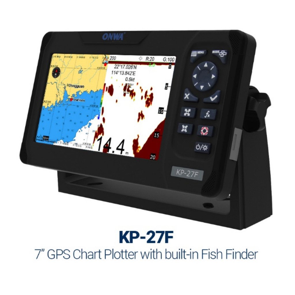 Jual Baru ONWA KP-27F 7-inch Marine GPS Chart Plotter Marine Built-in Fish Finder depth sounder ...