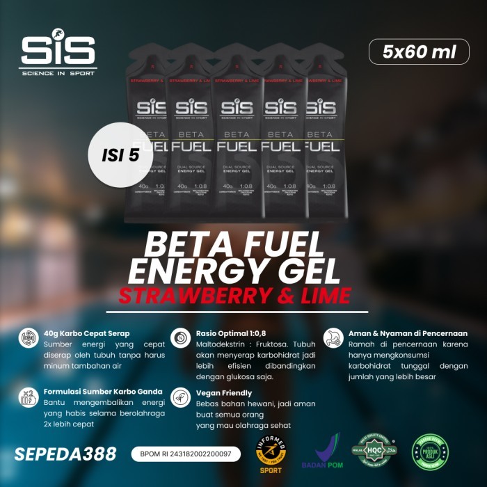 Jual SIS Beta fuel energy gel 60ml paket SIS GEL paket beta fuel 5 pcs ...