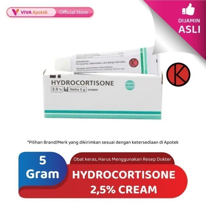 Jual Hydrocortisone 2,5% Cream / Radang Kulit / Alergi / Ruam (5 Gram ...