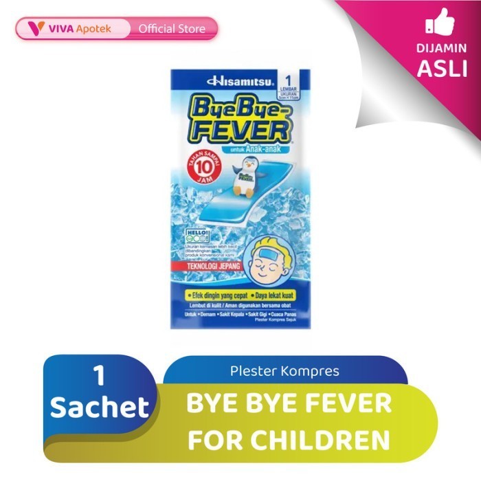 Jual Bye Bye Fever For Children Plester Kompress Demam (1 Sachet ...