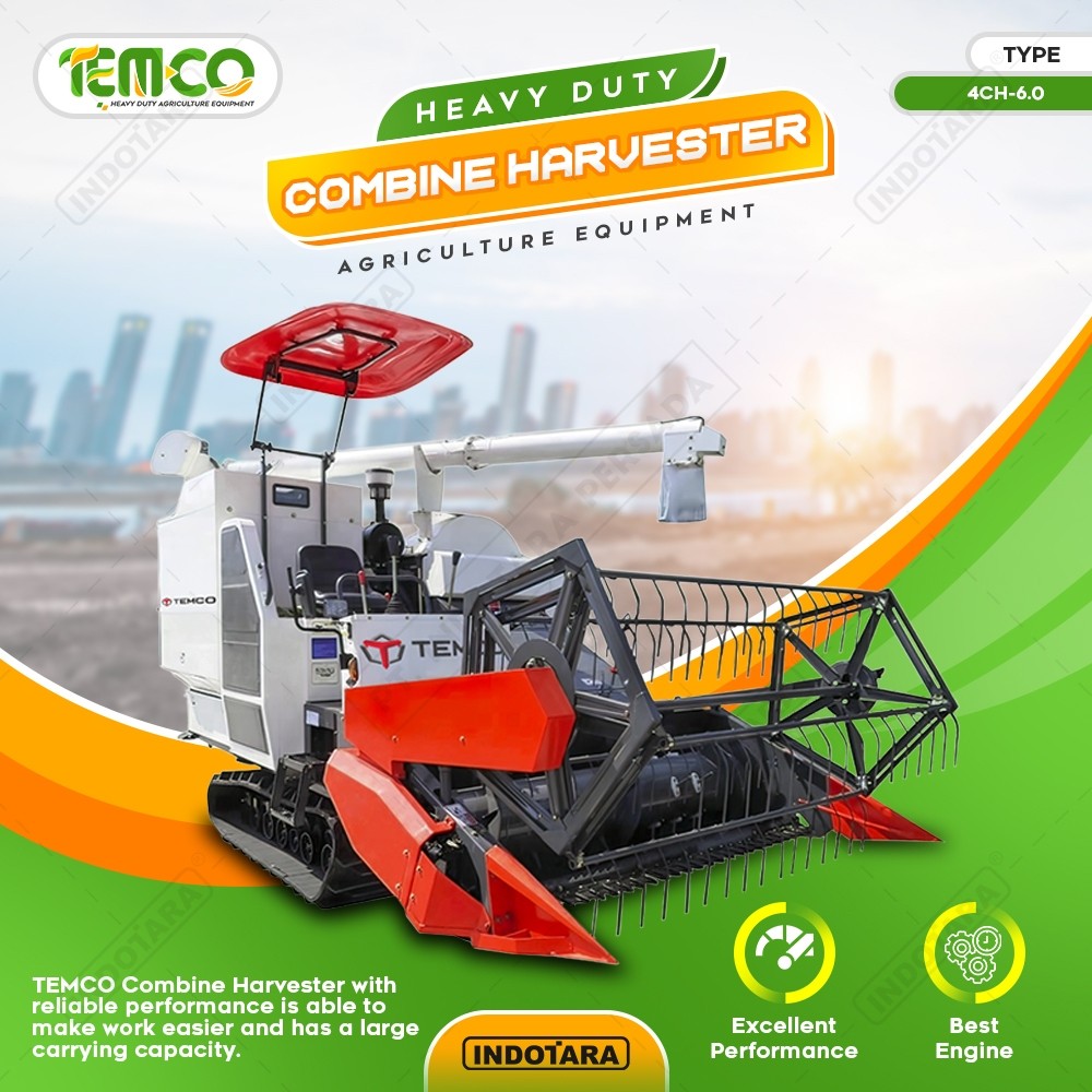 Jual Mesin Panen Padi Kombinasi - Combine Harvester Temco 4CH-6.0 ...