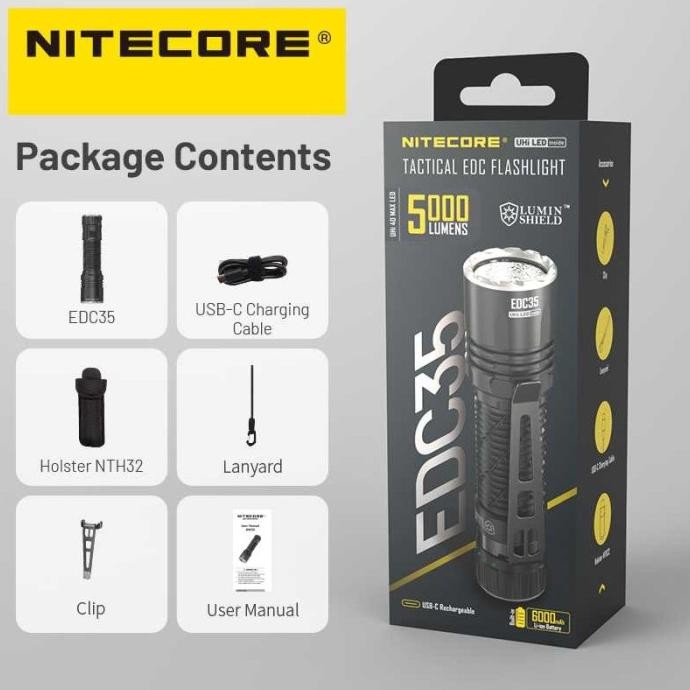 Jual New!!! Senter Led Tactical Nitecore Edc35 Flashlight Edc Uhi 40 Ip68 5000 Lumens Lumin ...