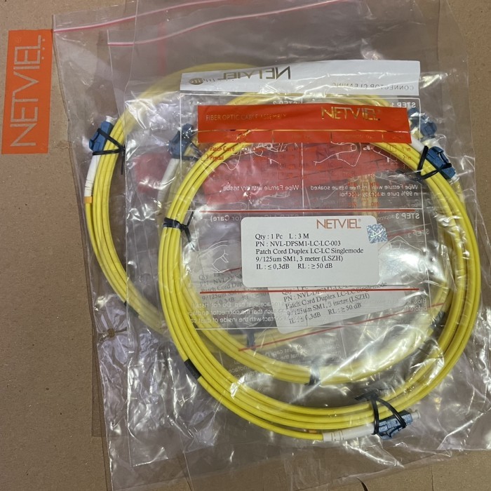 Jual Netviel Patch Cord LC-LC, duplex singlemode 9/125um, 1 meter ...