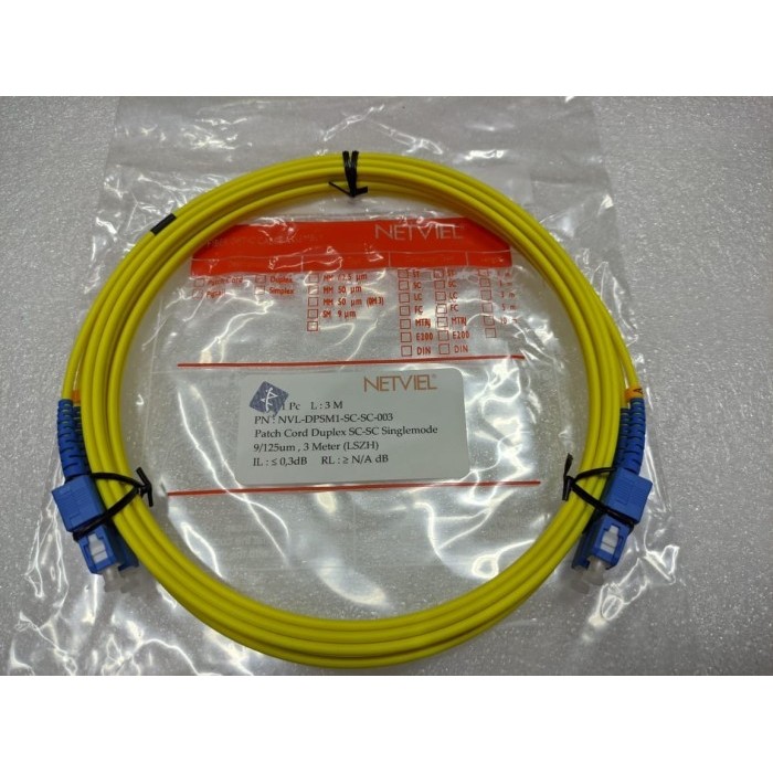 Jual Netviel Patch Cord SC-SC, Duplex Singlemode 9/125um, 10 meter ...