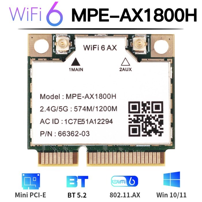 Jual Mediatek Wifi 6 Dual Band Bluetooth 5.2 wireless half mini pcie ...