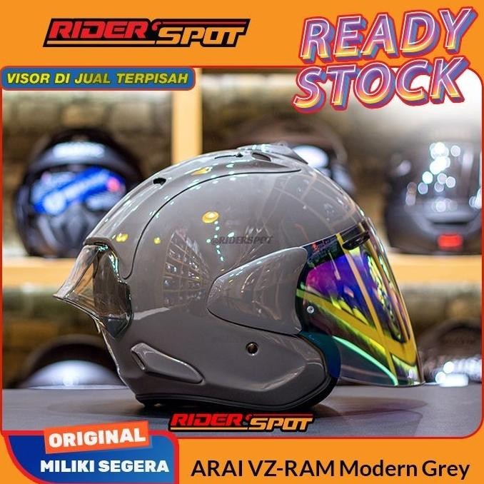 Jual Helm Motor ARAI VZ-Ram Modern Grey Half Face Helmet VZ Ram Non Plus | Shopee Indonesia