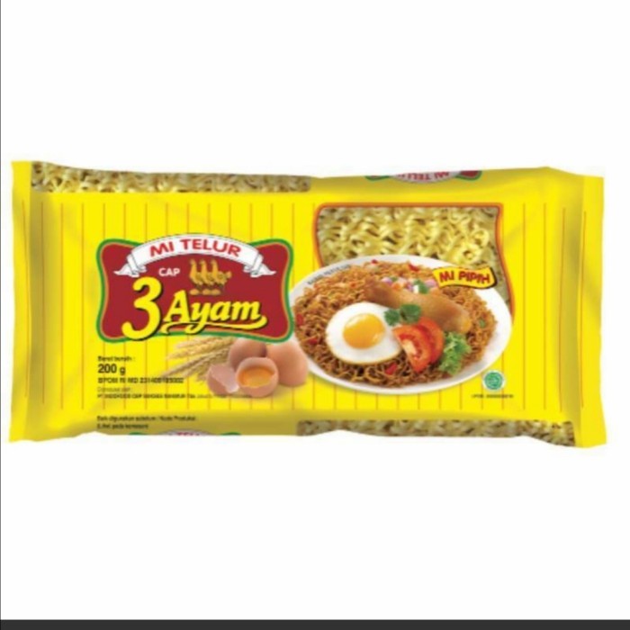 Jual PROMO MIE / PASTA / Mie Telor 3 ayam 200 gram x 20 Pcs 1 dus NON ...