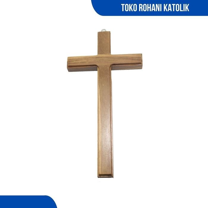 Jual terbaru !!! salib dinding kayu polos 40 cm (besar) / salib gantung ...