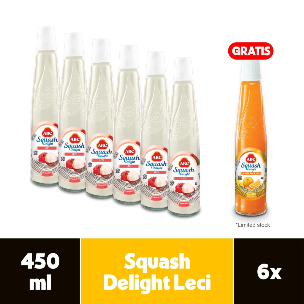 Jual ABC Sirup Squash Delight Leci 450 ml - Multi Pack 6 pcs | Shopee ...